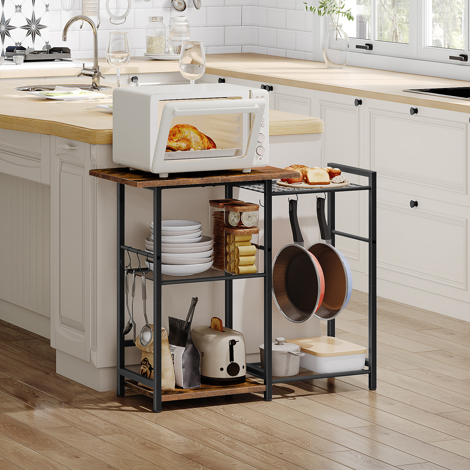 Borough Wharf Antavia 35" Baker's Rack Coffee Bar Station with Storage Shelf | Wayfair.co.uk